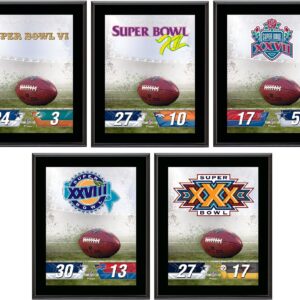 Sports Memorabilia Dallas Cowboys 10.5" x 13" Sublimated Super Bowl Champion Plaque Bundle - NFL Team Plaques and Collages