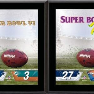 Sports Memorabilia Dallas Cowboys 10.5" x 13" Sublimated Super Bowl Champion Plaque Bundle - NFL Team Plaques and Collages