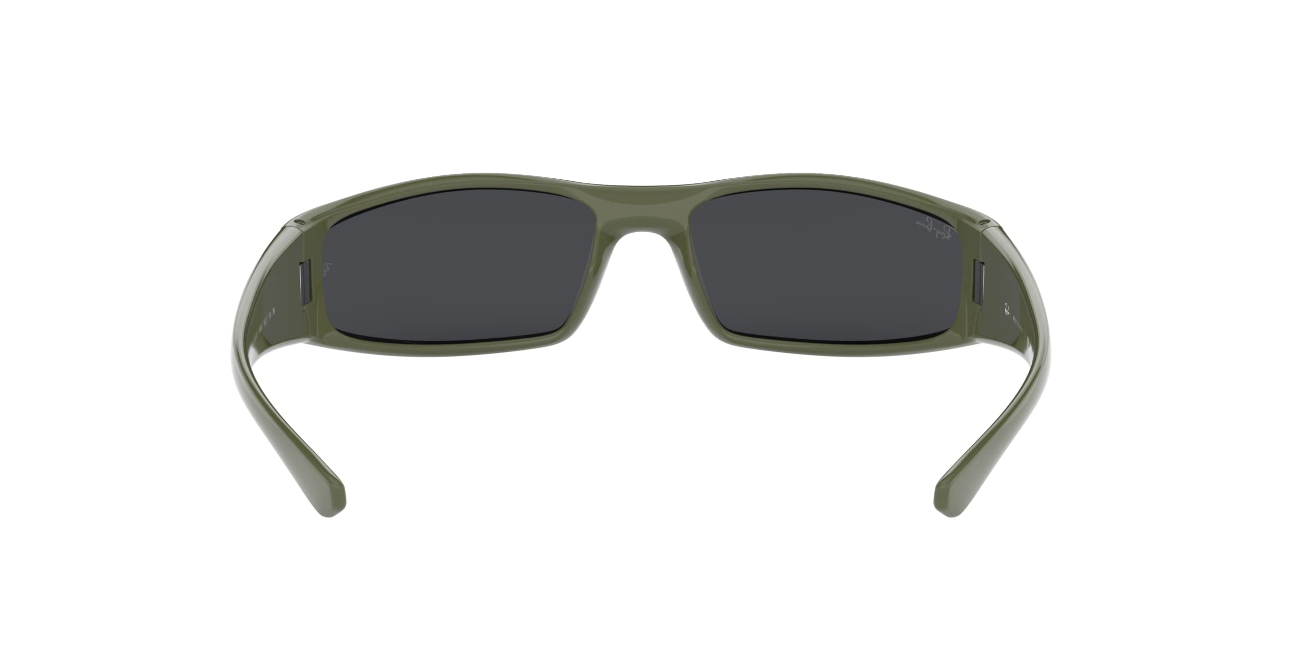 Ray-Ban Rb4335 Rectangular Sunglasses, Military Green/Dark Grey, 58 mm