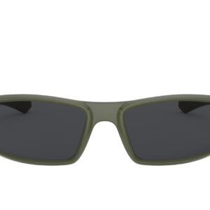 Ray-Ban Rb4335 Rectangular Sunglasses, Military Green/Dark Grey, 58 mm