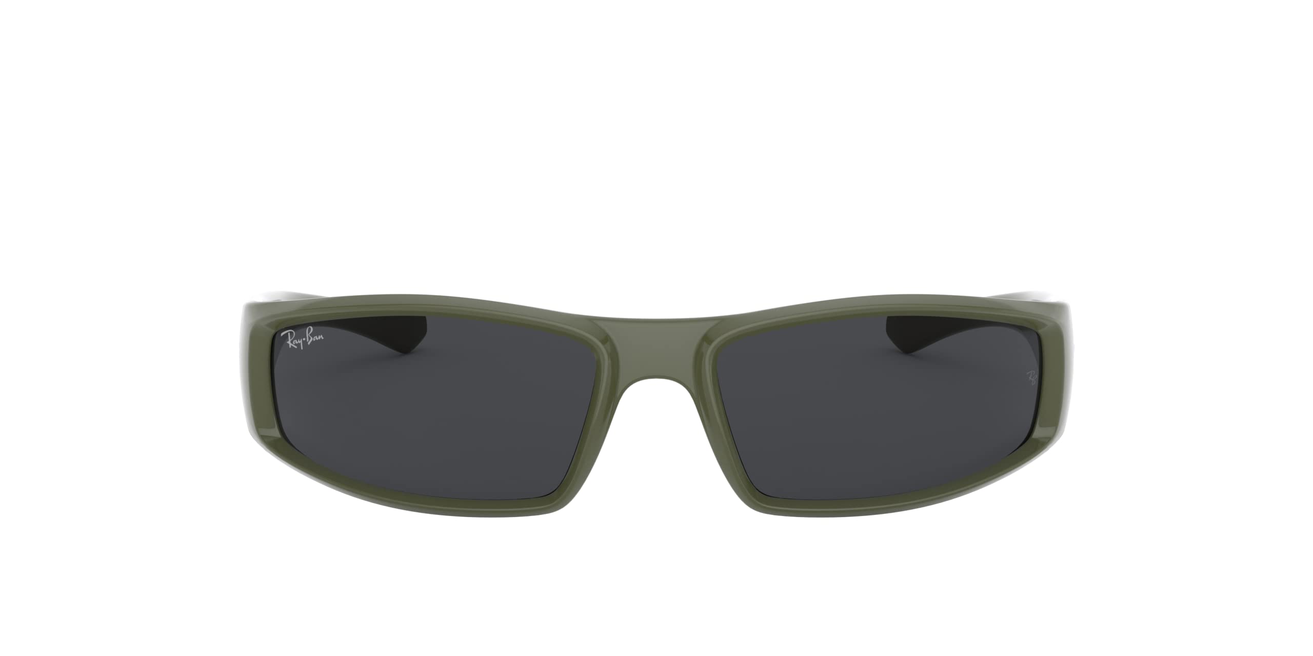 Ray-Ban Rb4335 Rectangular Sunglasses, Military Green/Dark Grey, 58 mm