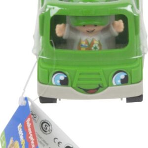 Fisher-Price Little People Recycle Truck, push-along vehicle with figure and play accessory for toddlers and preschool kids ages 1-5 years