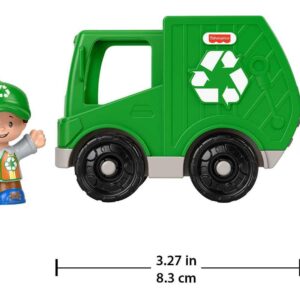 Fisher-Price Little People Recycle Truck, push-along vehicle with figure and play accessory for toddlers and preschool kids ages 1-5 years