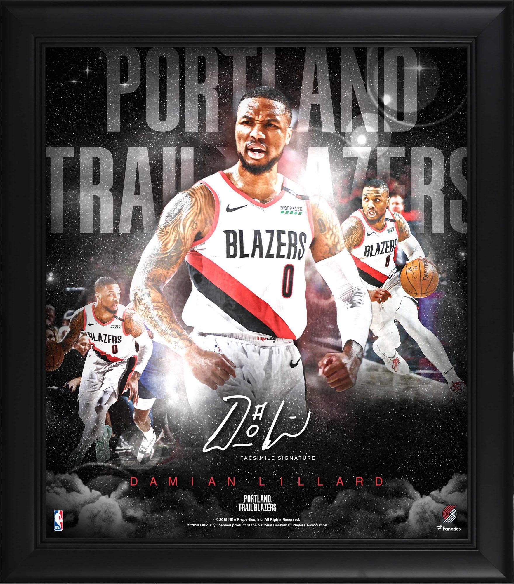 Damian Lillard Portland Trail Blazers Framed 15" x 17" Stars of the Game Collage - Facsimile Signature - NBA Player Plaques and Collages