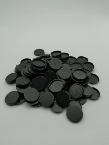 lot of 100 25mm round bases for warhammer 40k & aos games workshop wargame bitz