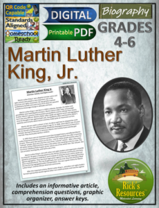 martin luther king jr biography reading comprehension print and digital versions