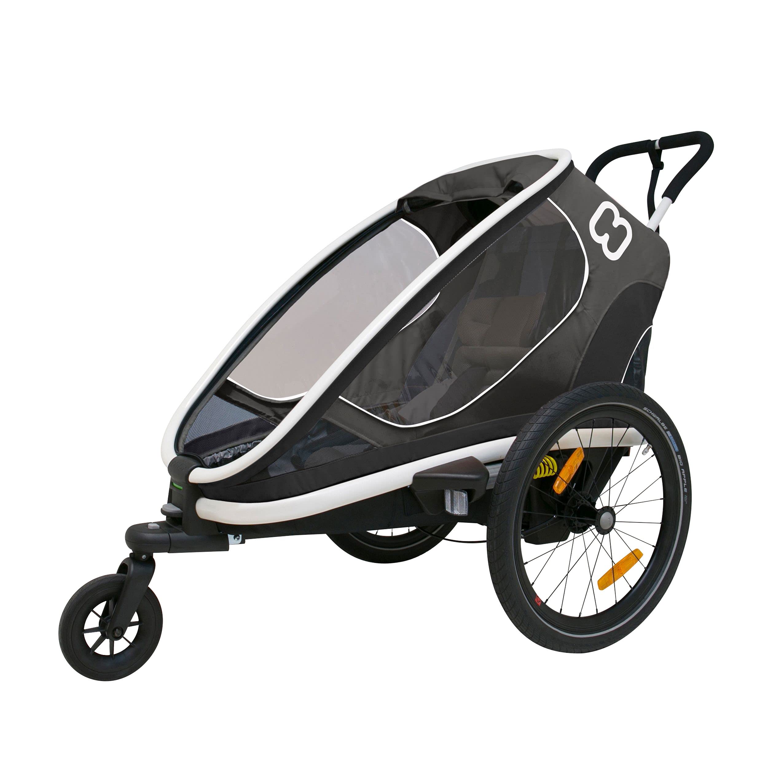 Hamax Outback One Seat Reclining Multi-Sport Child Bike Trailer + Stroller (Jogger Wheel Sold Separately) (Grey/Black)