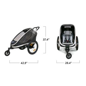 Hamax Outback One Seat Reclining Multi-Sport Child Bike Trailer + Stroller (Jogger Wheel Sold Separately) (Grey/Black)