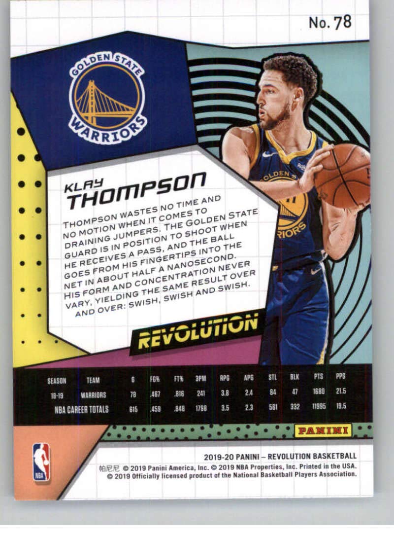 2019-20 Panini Revolution #78 Klay Thompson Golden State Warriors Basketball Card