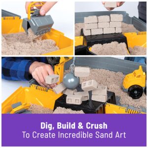 Kinetic Sand, Construction Site Folding Sandbox with Toy Truck and 2lbs of Play Sand, Sensory Toys for Kids Ages 3 and up