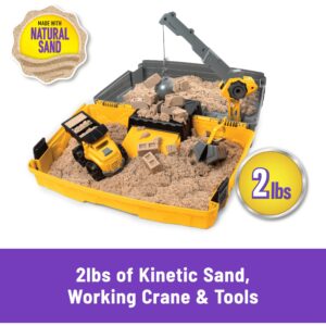 Kinetic Sand, Construction Site Folding Sandbox with Toy Truck and 2lbs of Play Sand, Sensory Toys for Kids Ages 3 and up