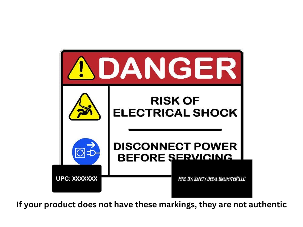 Safety Decal Unlimited Danger Do Not Touch This Will Kill You Electrical Shock Hazard High Voltage Electrocution Warning Label Sticker Decal Peel & Stick Red Black White Made in USA