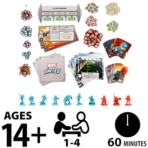 Marvel United, Award-Winning Superhero Cooperative Multiplayer Strategy Card Game Captain America Hulk, for Adults, Families and Kids Ages 14 and up