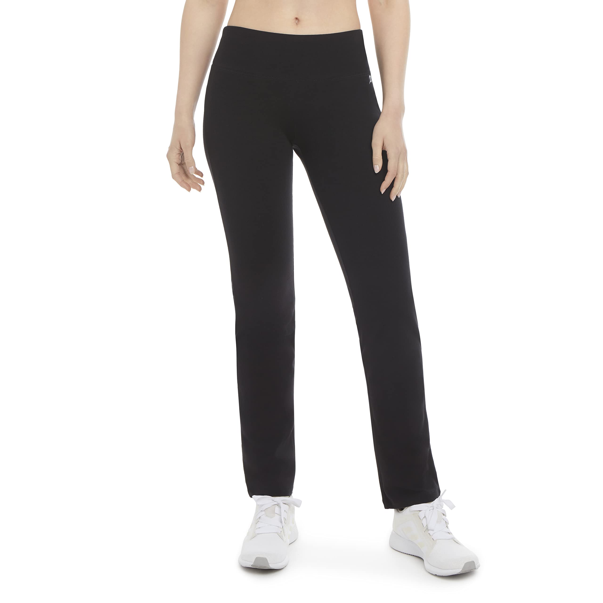 Energy Zone Women's Cotton Stretch Yoga Pant, Deep Black, Medium