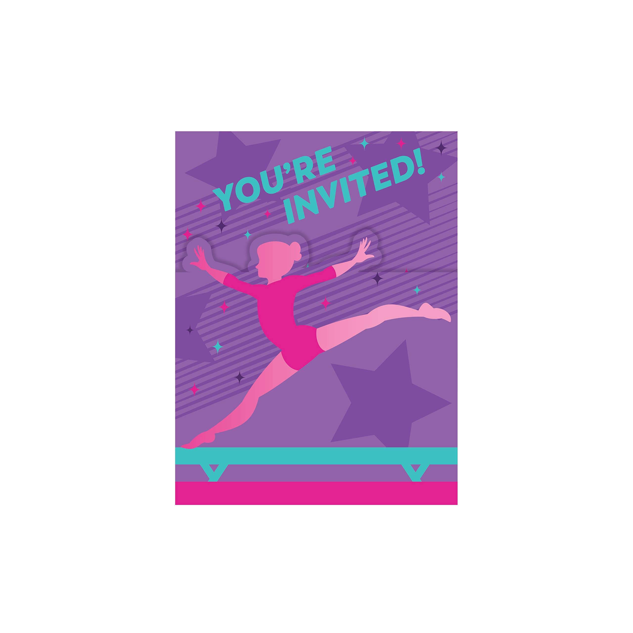 Creative Converting 347441 Gymnastic Party Foldover Invitation