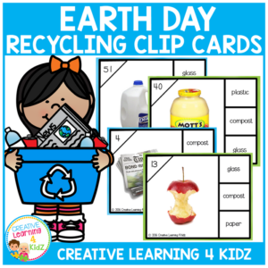 earth day recycling clip cards