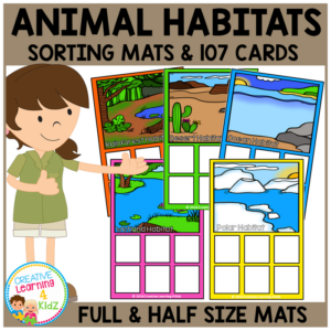 animal habitats sorting mats