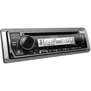 Kenwood KMR-D378BT Marine/Motorsports CD AM/FM Radio, Bluetooth, Amazon Alexa Compatible, SiriusXM Ready, Wireless Streaming - Pandora & Spotify, USB and AUX Input, Variable Color Display