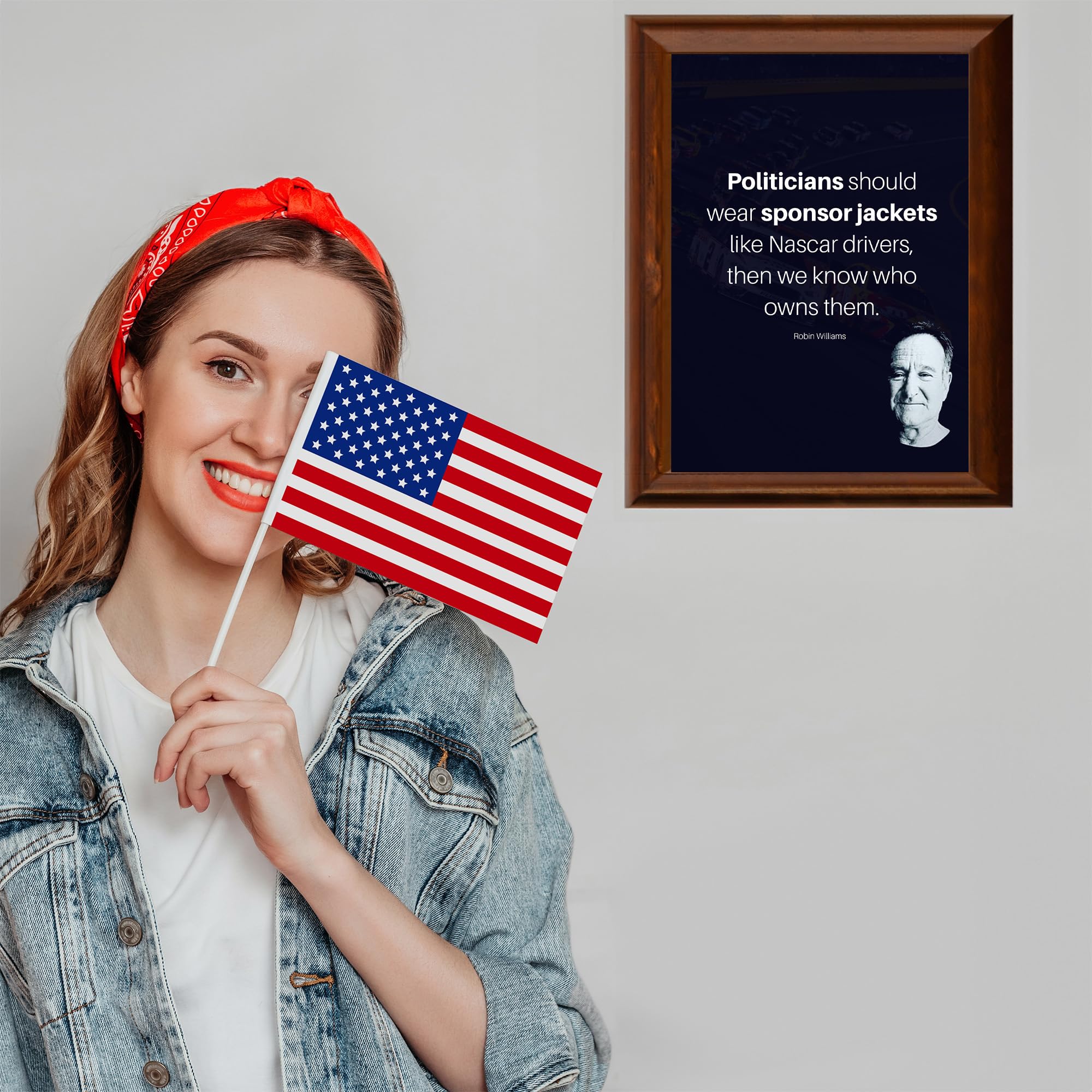 Politicians Should Wear Sponsor Jackets-Funny Wall Decor, Our Funny Quotes Wall Art Print With R. Williams Quotes Is Perfect Wall Art for Home Decorations, Office Decor & Studio Decor. Unframed- 8x10"