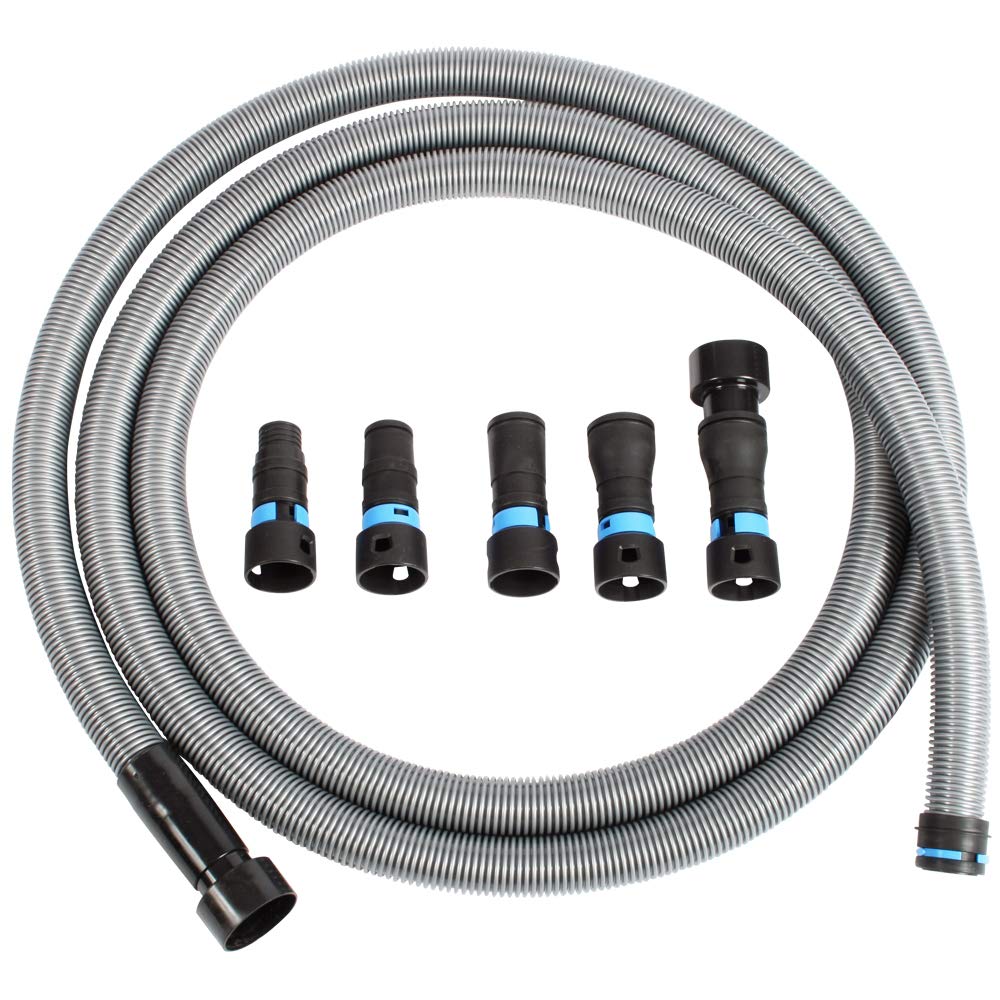 Cen-Tec Systems 94720 Quick Click 20 Ft. Hose for Home and Shop Vacuums with Expanded Multi-Brand Power Tool Adapter Set for Dust Collection