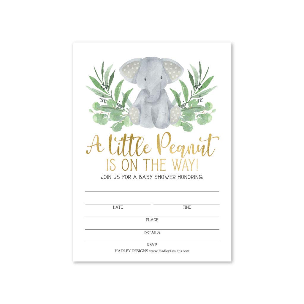 25 Elephant Baby Shower Invitations Gender Neutral Shower - Gender Neutral Baby Shower Safari Baby Shower Invitations For Boy, Jungle Baby Shower Invites Gender Neutral Baby Sprinkle Invitations Girl