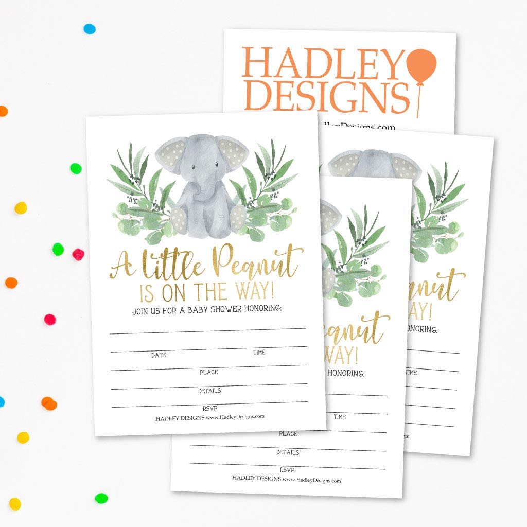 25 Elephant Baby Shower Invitations Gender Neutral Shower - Gender Neutral Baby Shower Safari Baby Shower Invitations For Boy, Jungle Baby Shower Invites Gender Neutral Baby Sprinkle Invitations Girl