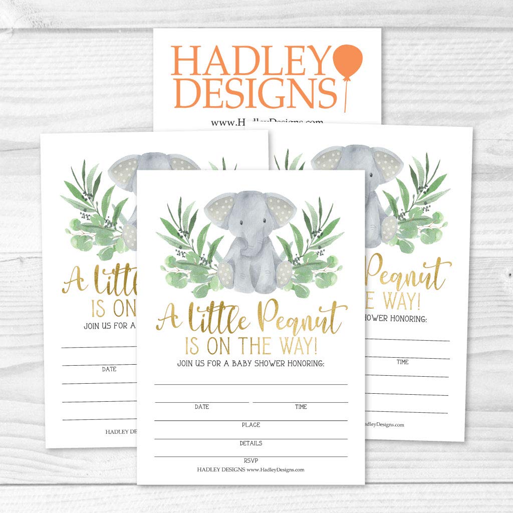 25 Elephant Baby Shower Invitations Gender Neutral Shower - Gender Neutral Baby Shower Safari Baby Shower Invitations For Boy, Jungle Baby Shower Invites Gender Neutral Baby Sprinkle Invitations Girl