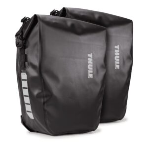 thule shield bike pannier bag, black, 25l