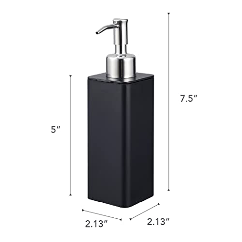 YAMAZAKI Home Refillable Hand Soap Pump | Bathroom, Kitchen | Plastic | Dispenser, One Size, Black