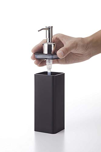 YAMAZAKI Home Refillable Hand Soap Pump | Bathroom, Kitchen | Plastic | Dispenser, One Size, Black