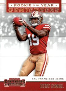 2019 nfl contenders rookie of the year contenders #13 deebo samuel san francisco 49ers rc rookie official panini football trading card