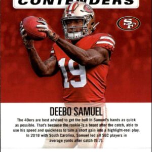 2019 NFL Contenders Rookie of the Year Contenders #13 Deebo Samuel San Francisco 49ers RC Rookie Official Panini Football Trading Card