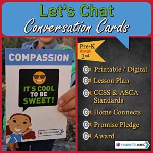 social emotional learning | distance learning | compassion | it's cool to be sweet! conversation cards | elementary school