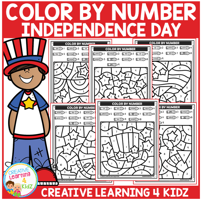 Color By Number Independence Day - July 4th