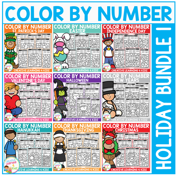 Color By Number Holiday Bundle 1