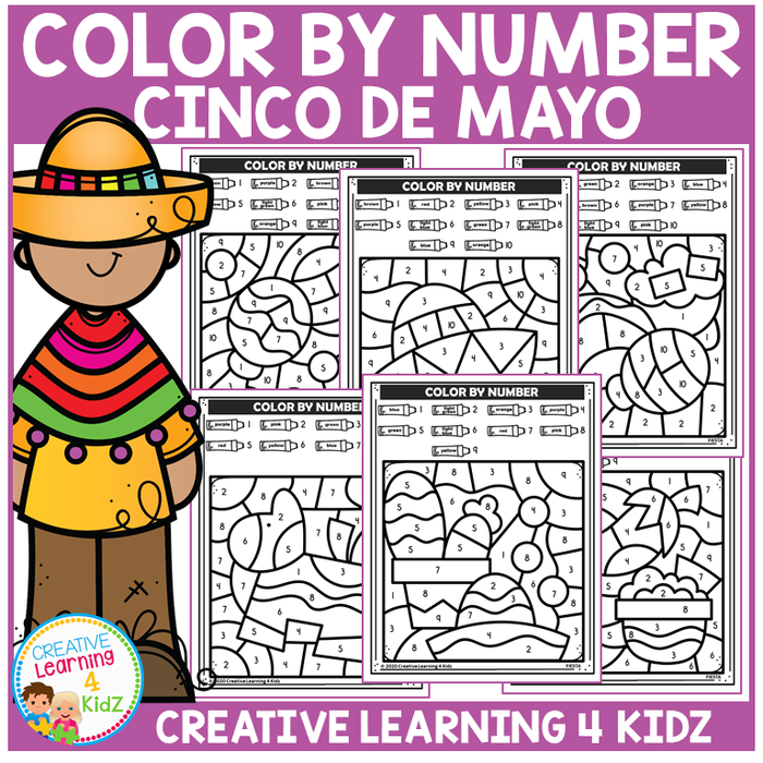 Color By Number Cinco de Mayo - Fiesta