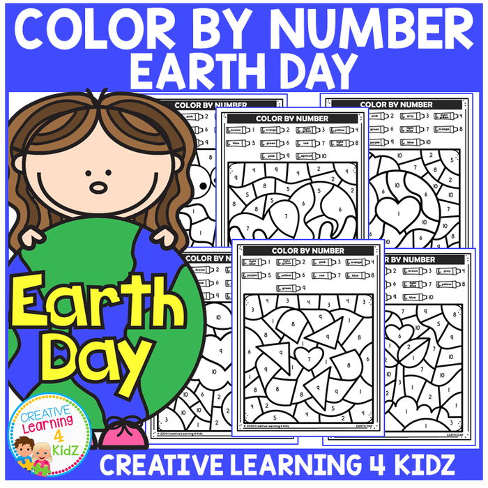 Color By Number Earth Day