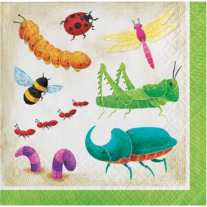 creative converting bugs party printed beverage napkins - 16pcs