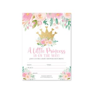 hadley designs 25 princess baby shower invitation for girl baby shower invitations - girl princess theme baby shower invitations, baby sprinkle invitations girl princess party invitations