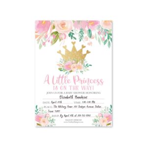 Hadley Designs 25 Princess Baby Shower Invitation For Girl Baby Shower Invitations - Girl Princess Theme Baby Shower Invitations, Baby Sprinkle Invitations Girl Princess Party Invitations