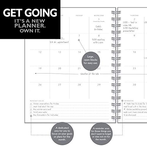 Academic Planner 2020-2021, AT-A-GLANCE Monthly Planner, 7" x 8-3/4", Medium, Elevation, Blue (75127P20)