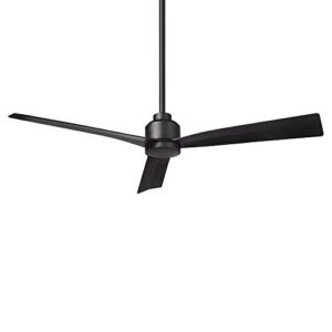 wac smart fans clean indoor and outdoor 3-blade ceiling fan 54in matte black with remote control works with alexa and ios or android app