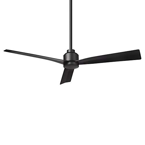 WAC Smart Fans Clean Indoor and Outdoor 3-Blade Ceiling Fan 54in Matte Black with Remote Control works with Alexa and iOS or Android App