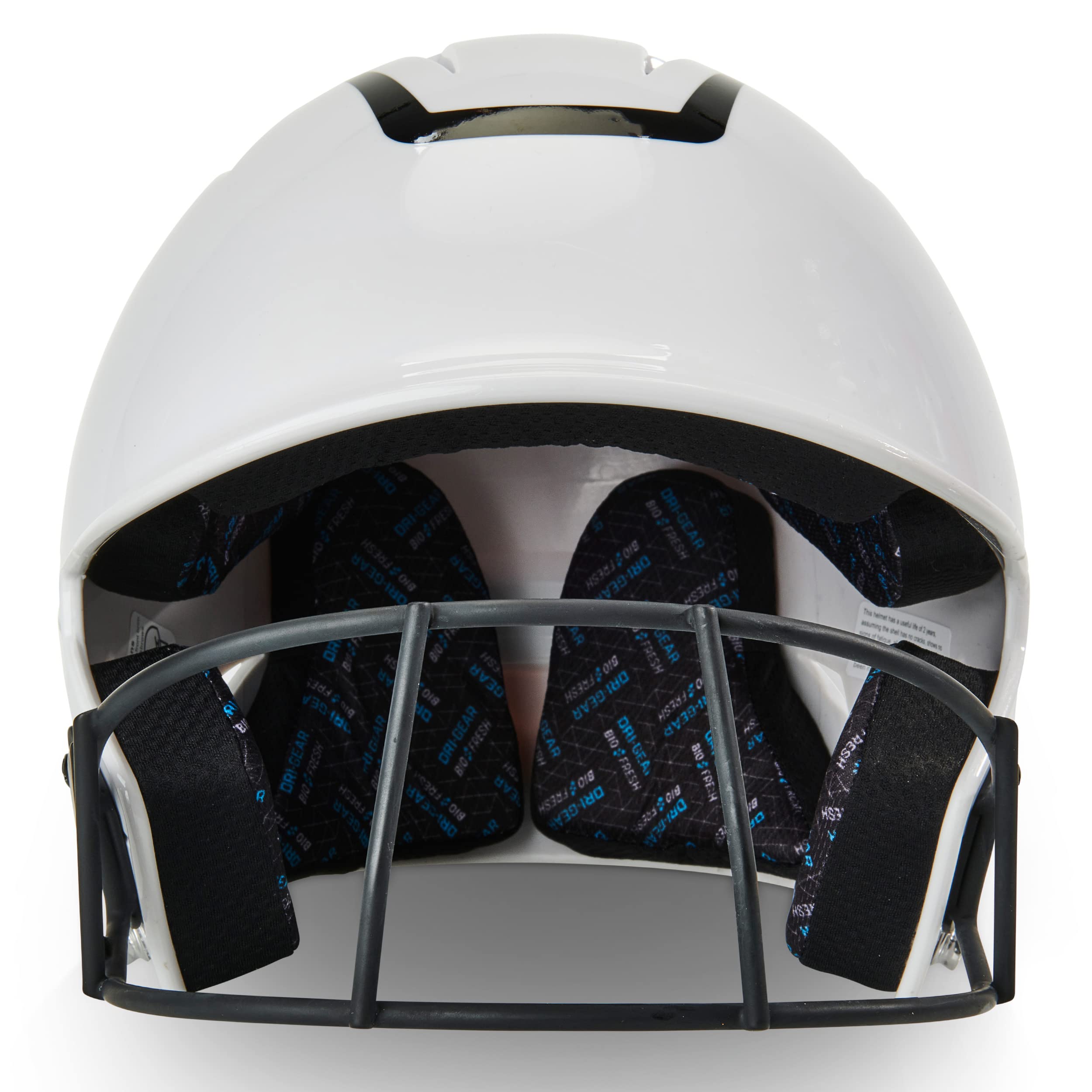 CHAMPRO womens Rise Pro Fastpitch HX Softball Batting Helmet with Facemask, White, Black, Large US