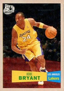 kobe bryant 2007 2008 topps basketball retro 1957 1958 variation series mint card #24 showing this los angeles lakers star in his gold jersey