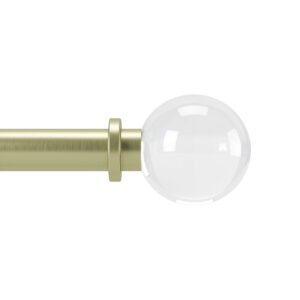 umbra leona modern 1 curtain rod, includes 2 matching finials, brackets & hardware, 36 to 72-inch, brass