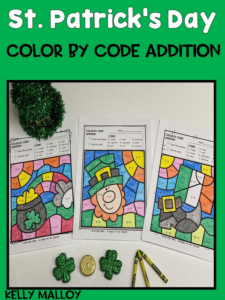 st patrick's day addition color by number