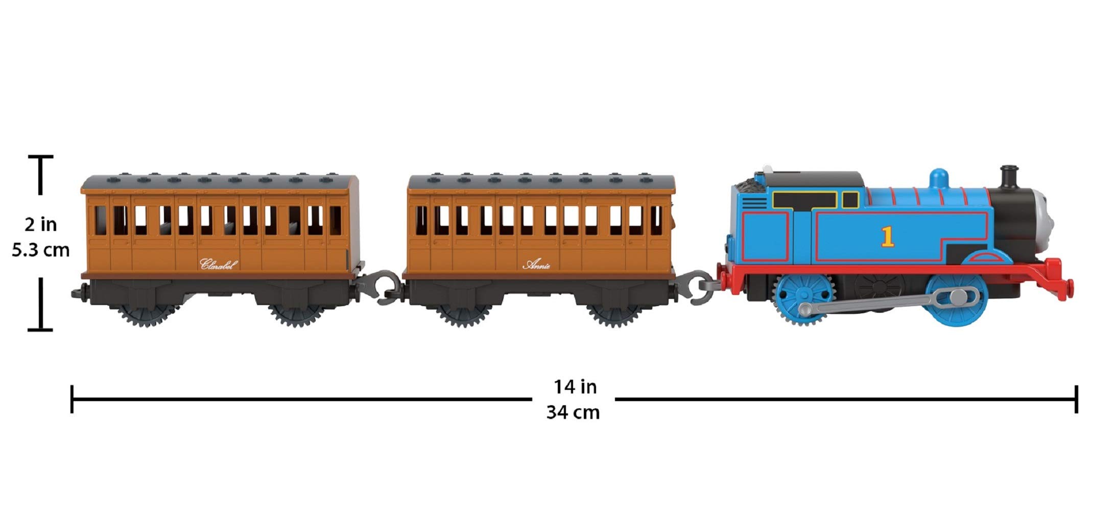 Thomas & Friends Motorized Toy Train with Battery-Powered Thomas Engine and Annie and Clarabel Passenger Cars for Unisex Children