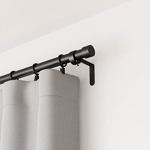 Umbra Cappa 1-Inch Curtain Rod, Includes 2 Matching Finials, Brackets & Hardware, 120 to 180-Inches, Black