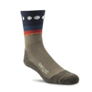 farm to feet unisex flagstaff light cushion trail lightweight 3/4 crew socks, driftwood, medium